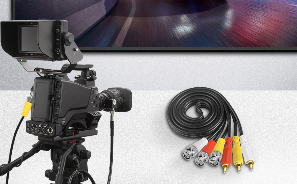 Amazon.com: XMSJSIY BNC to RCA Video Audio Cable Coaxial Cable 3 BNC Male to 3 RCA Male Gold ...