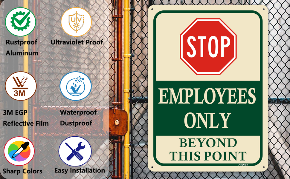 Amazon.com: Employees Only Beyond This Point Sign 10"x7" - Stop Do Not ...