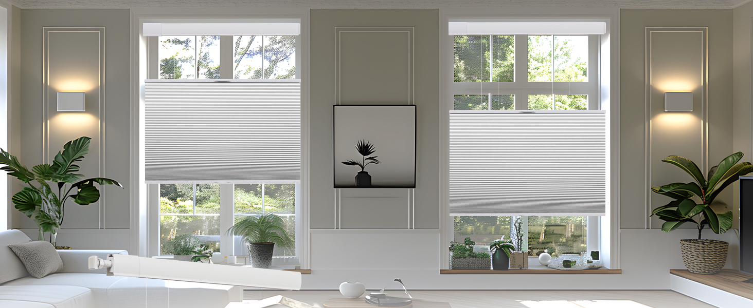 Amazon.com: Tonature No Tools No Drill Top Down Bottom Up Cellular Shades for Windows, 1 ...