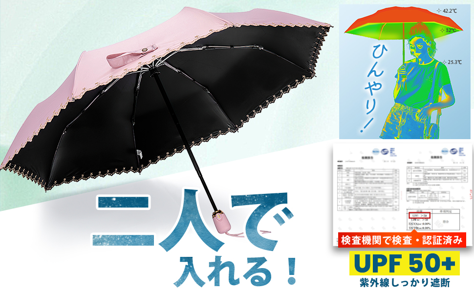 Amazon | 【194g超軽量・風に強い高強度アルミ製傘骨】 日傘 uvカット 折り畳み 【UPF50＋認証済み・ワンタッチ自動開閉・錆が発生しにくい】 折りたたみ傘 遮光遮熱 撥水耐風 ...