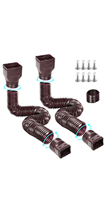 Gutterlix Flexible Gutter Downspout Extensions, Connectable Downspout ...