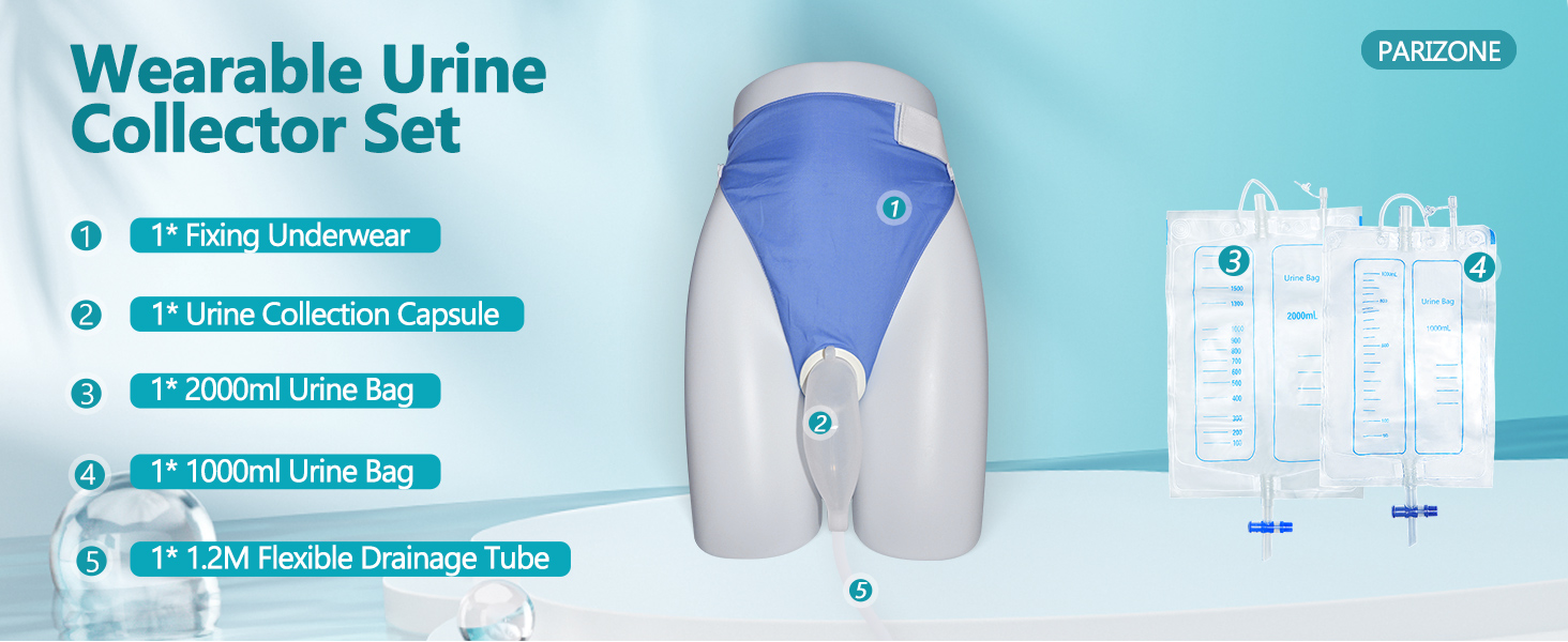 Amazon.com: Wearable Urine Collector with Reusable Silicone Unit with Breathable Fixative Pant ...