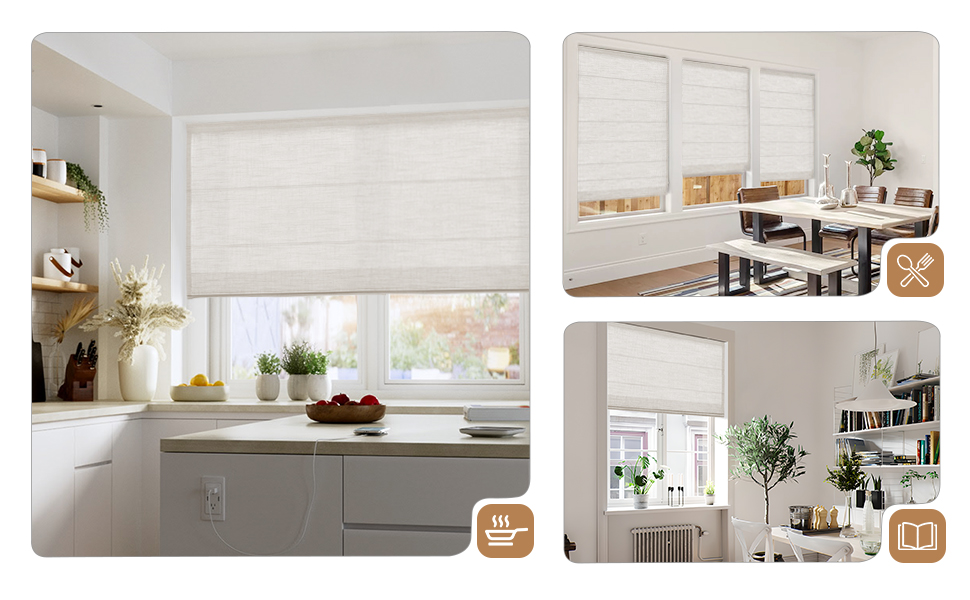 Amazon.com: Blindzup Roman Shades for Windows, Cordless No Drill Blinds for Window, Thermal ...