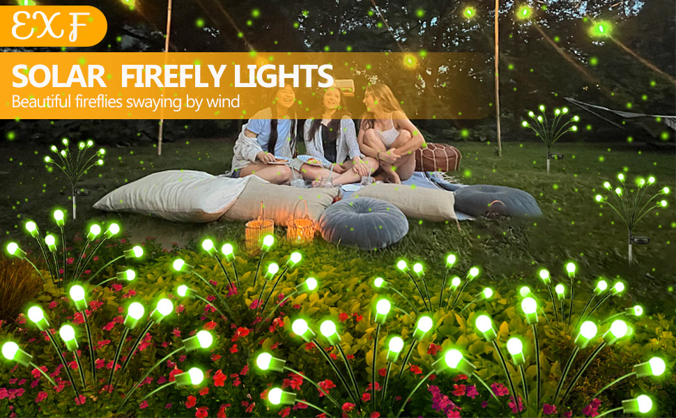 Amazon.com: EXF Solar Garden Lights,4 Pack 8LED Outdoor Lights New Upgraded Swaying Light Sway ...