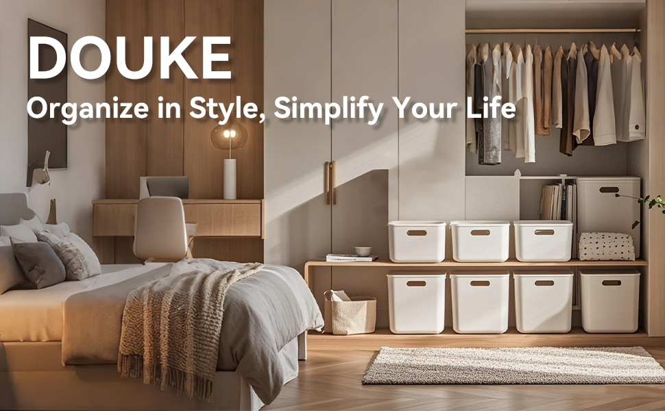 Amazon.com - DOUKE White Large Plastic Storage Bins with Lids, 30qt ...