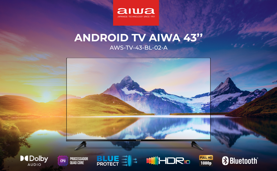 Smart TV Aiwa 43”, Android, Full HD, Borda Ultrafina, HDR10, Dolby Áudio - AWS-TV-43-BL-02-A ...