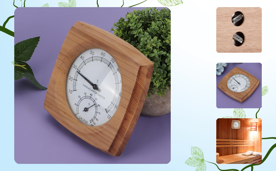 Amazon.com: Indoor Thermometer Hygrometer, 2 in-1 Indoor Wood Thermo Hygrometer Thermometer ...