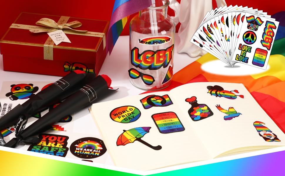 Amazon.com: MARFOREVER 200 Pcs LGBT Pride Stickers, LGBTQ+ Stickers Rainbow Sticker Bulk for ...