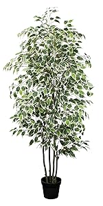 Amazon.com: Yepdin Faux Fiddle Leaf Fig Tree 6 FT - Artificial Ficus Tree with Tall Artificial ...