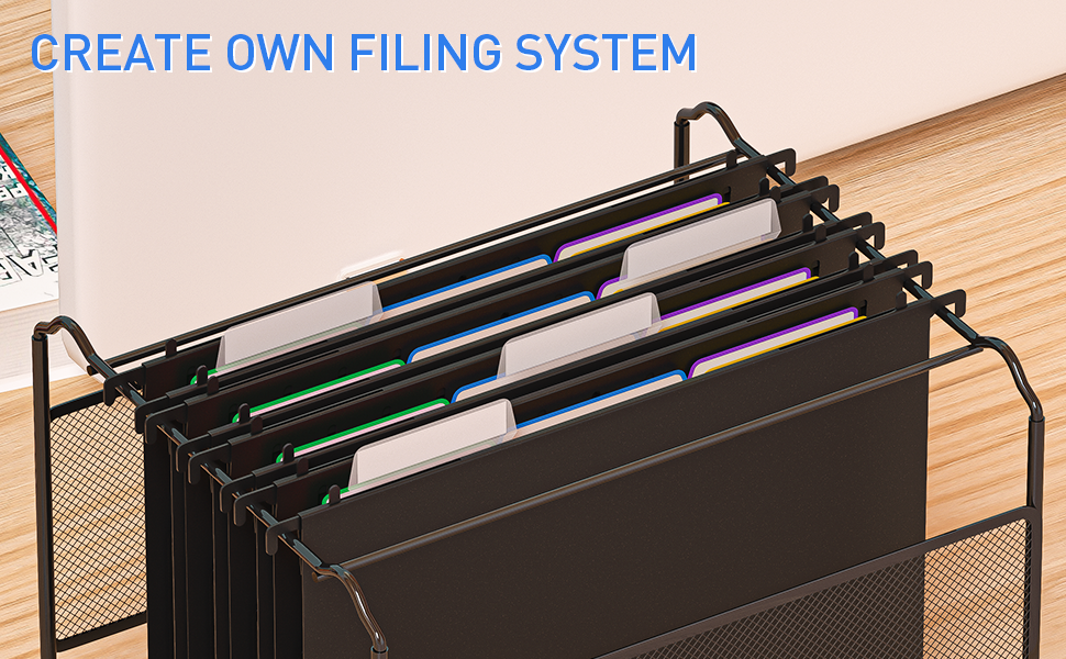 Amazon.com : Heltrappe Plastic Expanding Hanging File Folders for Filing Cabinet,1/3-Cut Tab, 7 ...