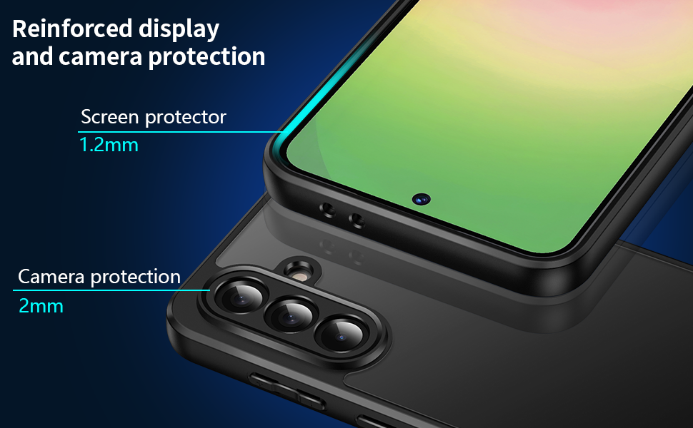 Qasyfanc Matt Cover Case Compatible with Samsung Galaxy A56 5G with 2 Pack Tempered Glass Screen ...