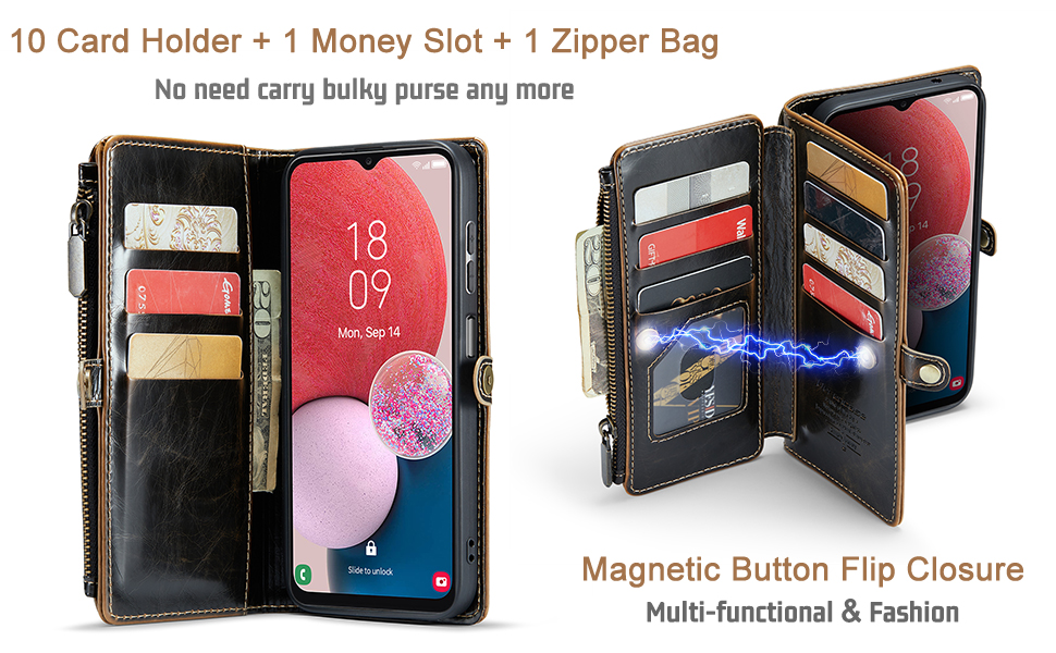 Amazon.com: Defencase Compatible with Galaxy A13 5G Case Wallet with RFID Blocking Card Holder ...