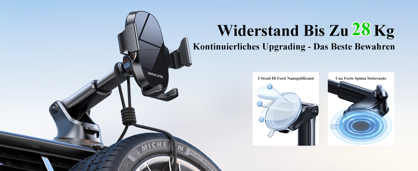 Miracase Handyhalterung Auto Universal [Starker Saugnapf und Metallhaken] kfz Handy Halterung ...