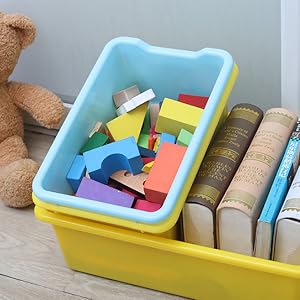 Amazon.com: WUWEOT 16 Pack Cubby Bins Classroom Toys Bins, Plastic ...