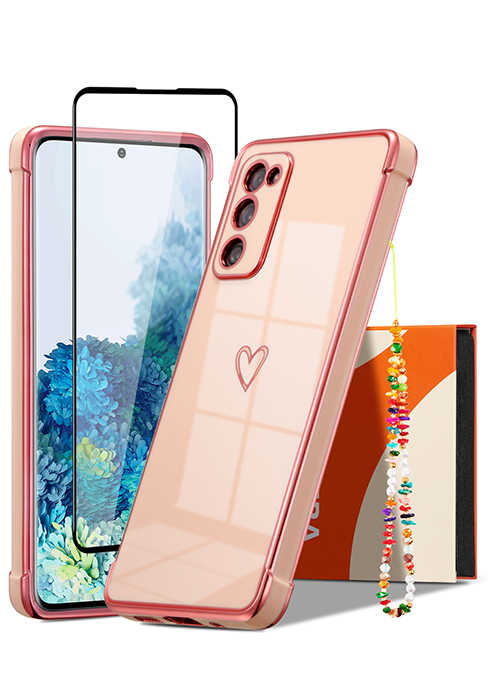 Amazon.com: ZTOFERA Case for Samsung Galaxy S20 FE 5G,Cute Plating Edge Love Hearts Pattern with ...