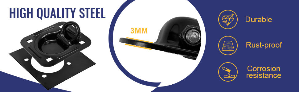 Amazon.com: Lanbos Recessed D-Ring Tie Down Anchors, 6,000 lb Capacity Heavy Duty Tie Down ...