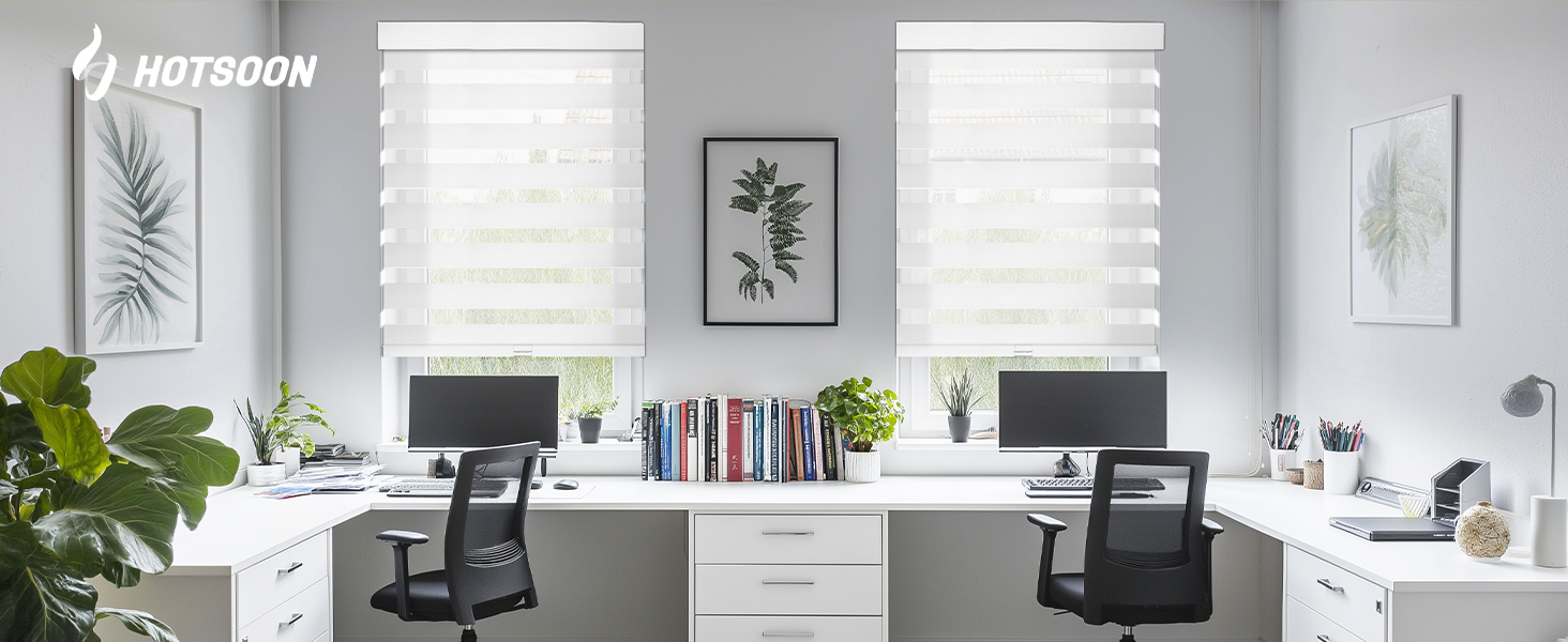 Amazon.com: HOTSOON No Drill No Tools Zebra Blinds for Windows, Cordless, Linen Fabric, Light ...