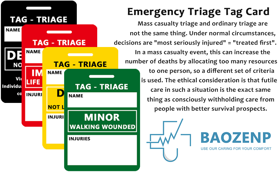Amazon.com: Emergency Triage Tag Card, Black:Deceased, 4.7"L x 3"W, 5 ...