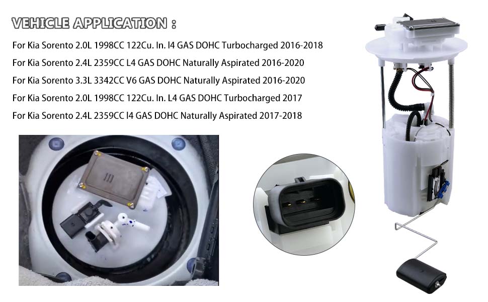 Amazon.com: Sxqddz 31110-C6200 Fuel Pump Assembly Fits for Kia Sorento 2016-2020,w/Sending Unit ...