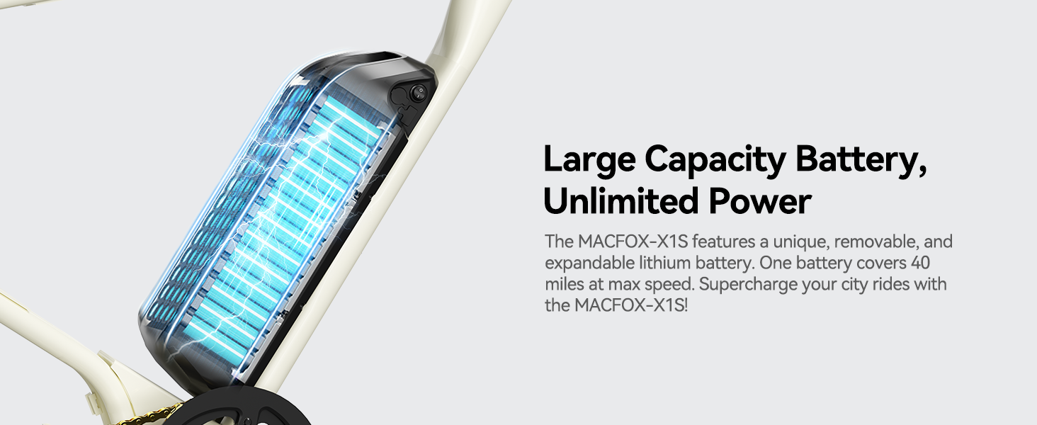 Amazon.com : MACFOX Newest X1S Electric Bike, Ebike 500W/48V/10.4Ah, 20" Fat Tire Electric ...