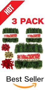 Amazon.com: 5 Pack 250FT Christmas White Garland Flower for Christmas and Non-Lit Soft Holiday ...