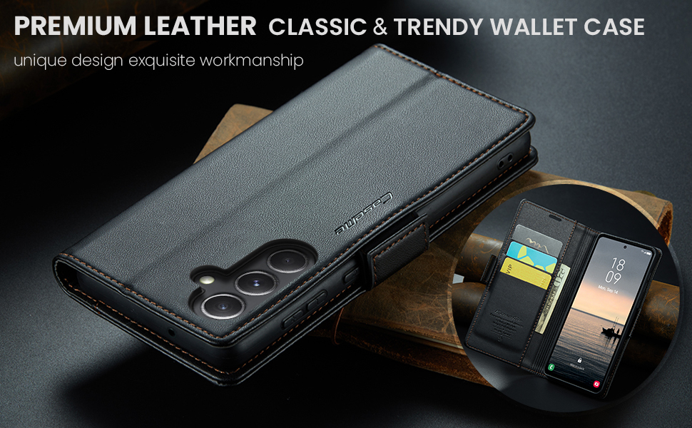 Amazon.com: FCOZCKLOM Compatible with Samsung Galaxy S23FE Wallet Case with RFID Blocking Card ...