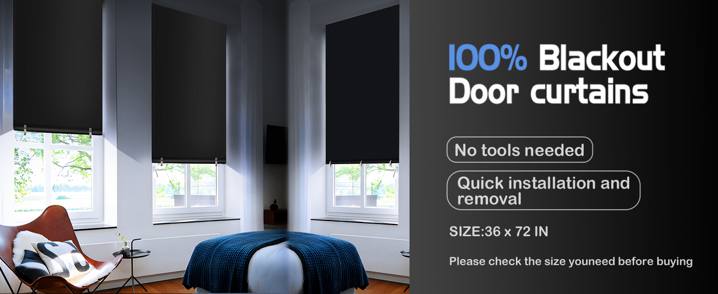 Amazon.com: 2Pack Blackout Roller Window Shades, Cordless Roller Shades, No Tools No Drill Pull ...