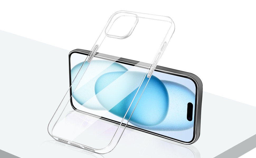 Amazon.com: JJGoo Compatible with iPhone 15 Plus Case Clear, Soft Clear TPU Phone Cases ...