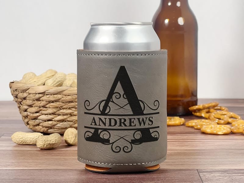 Amazon.com: Personalized Can Cooler- Custom Name Monogram Gift - Personalized Can Cooler For Him ...