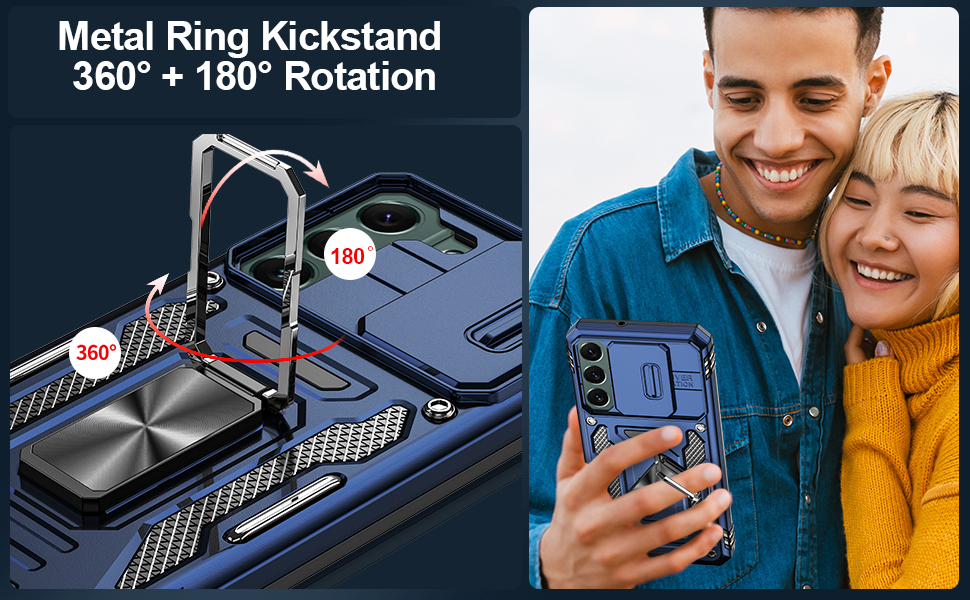 LeYi Armour Case Samsung Galaxy S22 5G, Samsung S22 Case with Camera Lens Cover Slider, Ring ...