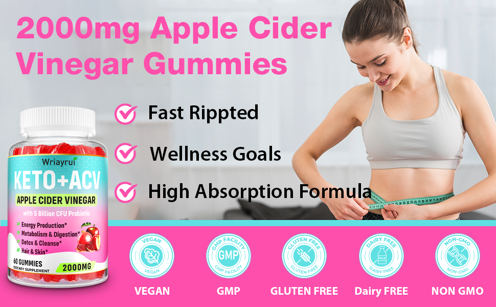 Amazon.com: Apple Cider Vinegar Gummies, Advanced Keto ACV Gummies, ACV Gummies for Detox ...