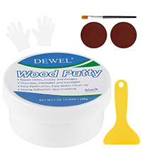 Amazon.co.jp: DEWEL 木工パテ 穴埋めパテ パテ 198g ウッドパテ 木材補修用パテ 補修パテ 木製テーブル、戸棚、床、ドアの亀裂など補修 フローリング 補修 ブラシ付き ...