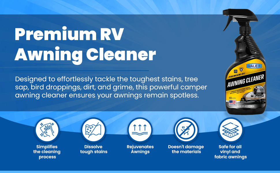 Amazon.com: Walex RV Awning Cleaner - Safe for Vinyl & Fabric, Dissolves Tough Stains, Mold ...