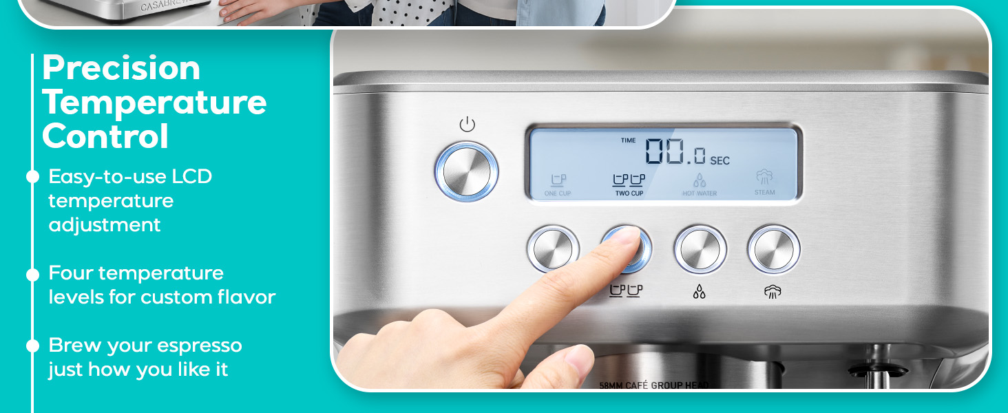 Amazon.com: CASABREWS Ultra Espresso Machine with LCD Display, Powerful Milk Frother and ...