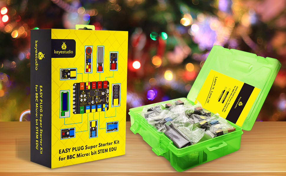 Amazon.co.jp: KEYESTUDIO Microbit Super Easy Plug Starter Kit for BBC Micro:bit STEM Blocks ...