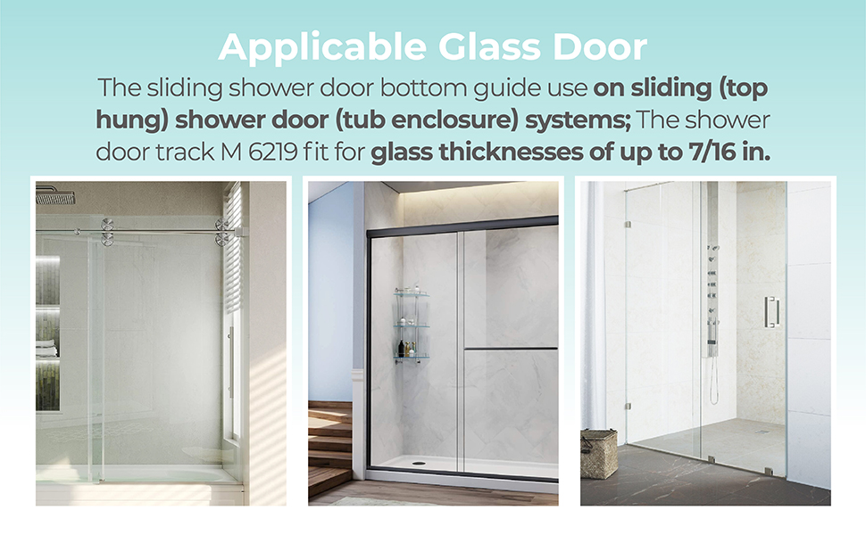 Amazon.com: Shuisen Sliding Shower Door Bottom Guide & 1/2 in Channels Fits for Sliding(top Hung ...