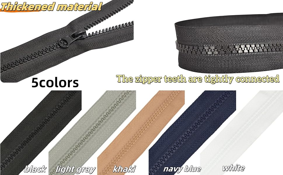 Amazon.com: Wonesifee 10pcs Separating Zippers Plastic Resin Zippers #5for Clothes DIY Jacket ...