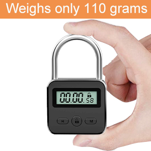 Metal Timer Lock, 99 Hours Max Timing Lock with LCD Display, Multi-Function Electronic Timer ...