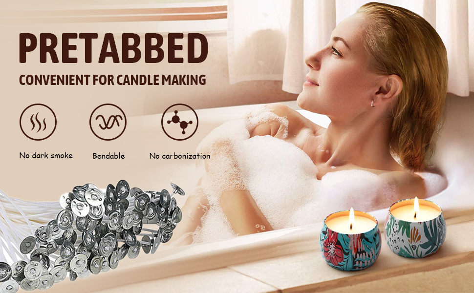 Kerzendocht Set, 100 Stück Cotton Candle Wick, Dochte für Kerzen mit DREI Längen, Kerzen Selber ...