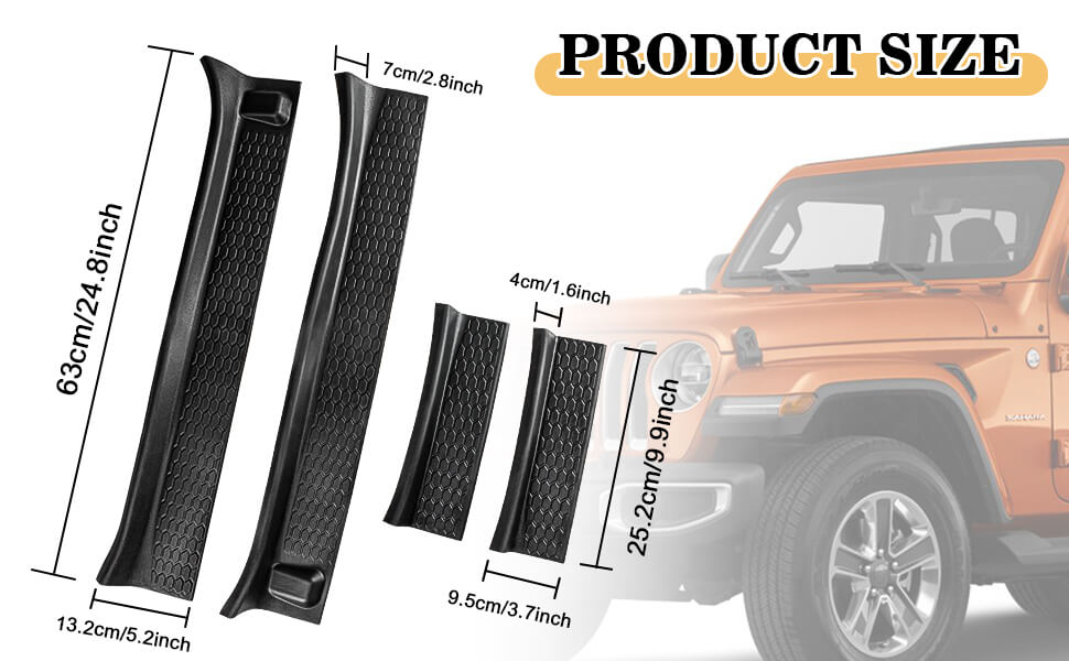 Amazon.com: PSLER Door Sill Guards Kit for 2018-2024 2025 Wrangler JL JLU Gladiator JT 4-Door ...