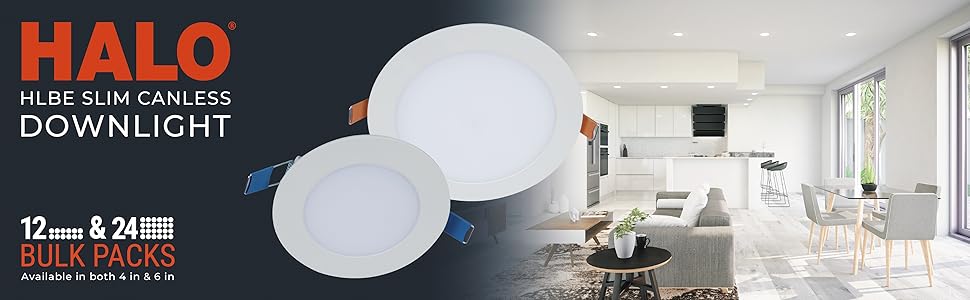 HALO HLBE 4-Inch Slim Canless Recessed Downlight for New Construction/Remodel - Contractor 24 ...