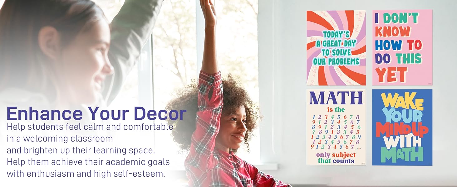 Amazon.com: S&O Math Posters for Elementary School - Math Classroom ...