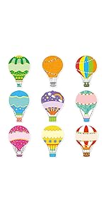 Amazon.com: Pack of 50 Hot Air Balloon Style Nameplates for Student ...