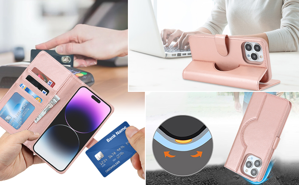 Amazon.com: Havaya for iPhone 14 Pro Wallet Case Magsafe Compatible iPhone 14 pro case with Card ...