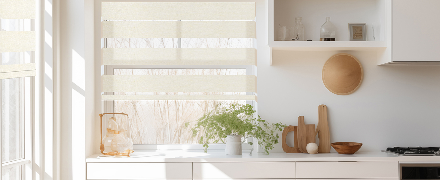 Amazon.com: HOTSOON No Drill No Tools Cordless Zebra Blinds, Light Filtering Blinds for Easy ...