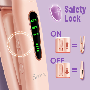 SUNMAY Voga 2 in 1 Cordless Hair Straighteners and Curler, Travel Wireless Portable USB ...