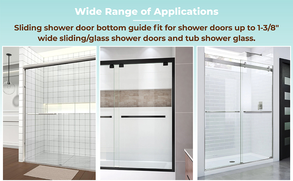Amazon.com: Shuisen Sliding Shower Door Bottom Guide for Glass Sliding Doors, 3" Long x 1-3/8 ...