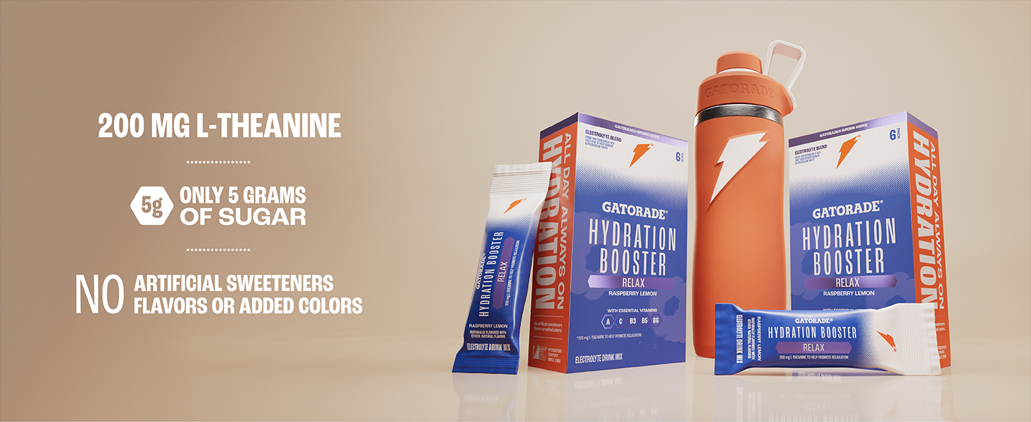 Amazon.com: Gatorade Hydration Booster Electrolyte Drink Mix Powder Packets, Relax and Unwind ...
