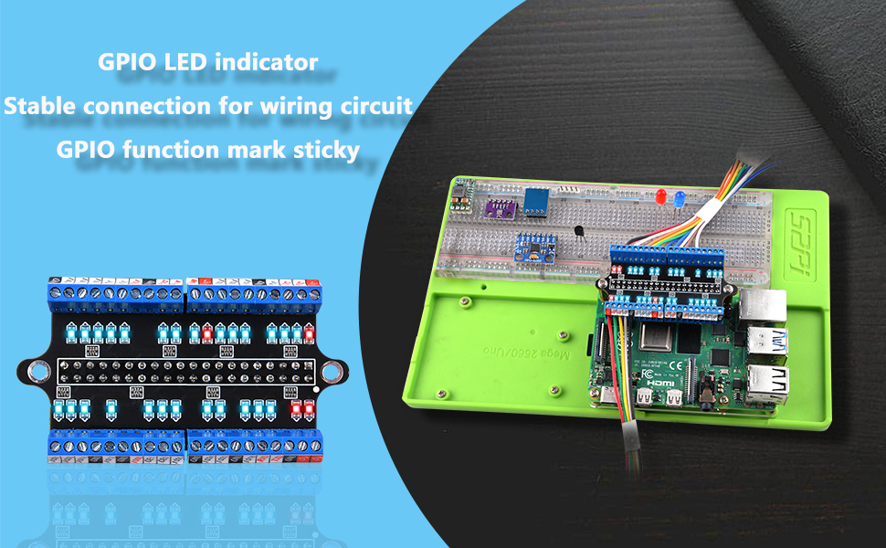 Amazon.com: GeeekPi Micro GPIO Terminal Block Breakout Module with GPIO Status LED for Raspberry ...
