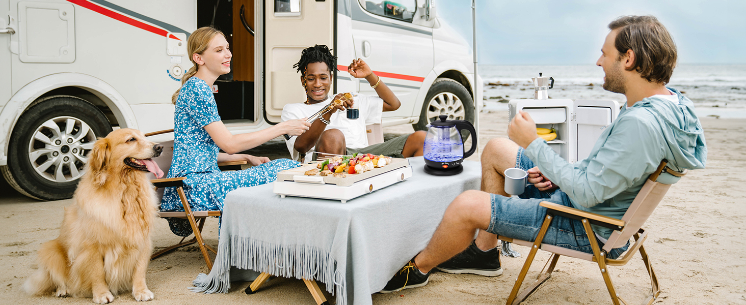 Taylor Swoden Abel - Bouilloire en verre 0% BPA de 1L et 2200W, Bouilloire électrique avec ...